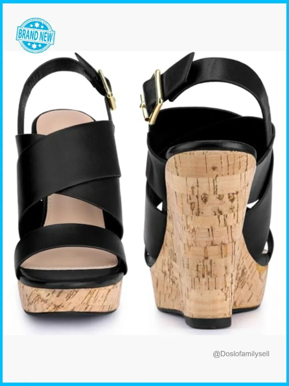 Shoes | Open Toe Platform Wedge Sandals Slingback Buckle Chunky Heel ...
